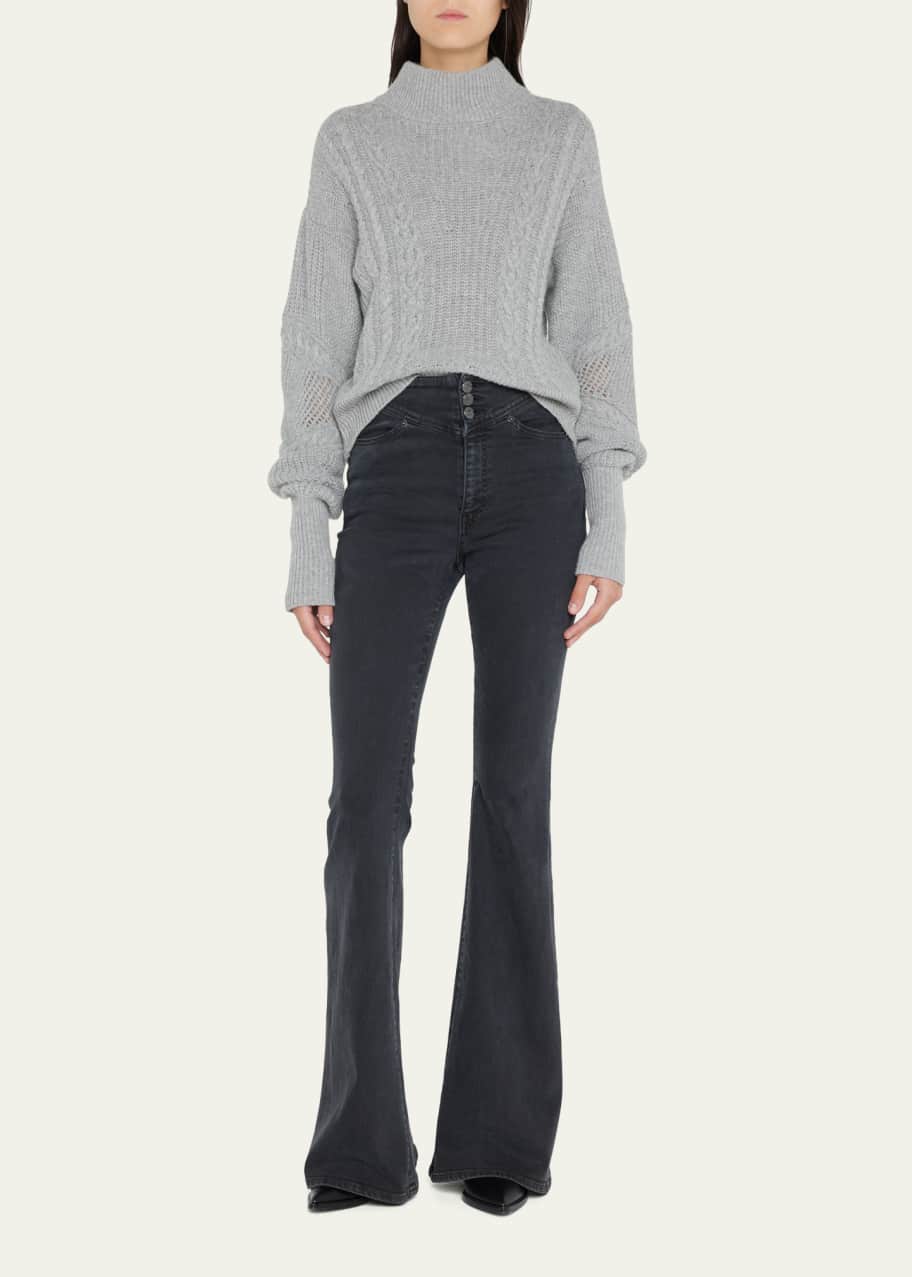Veronica Beard Beverly High-Rise Flared Yoke Jeans - Bergdorf Goodman