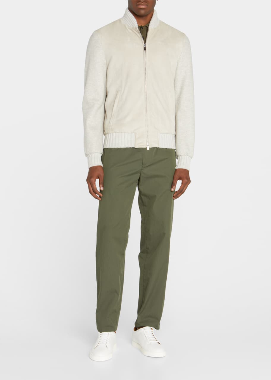 Mandelli Men's Leather & Cashmere Bomber Jacket - Bergdorf Goodman