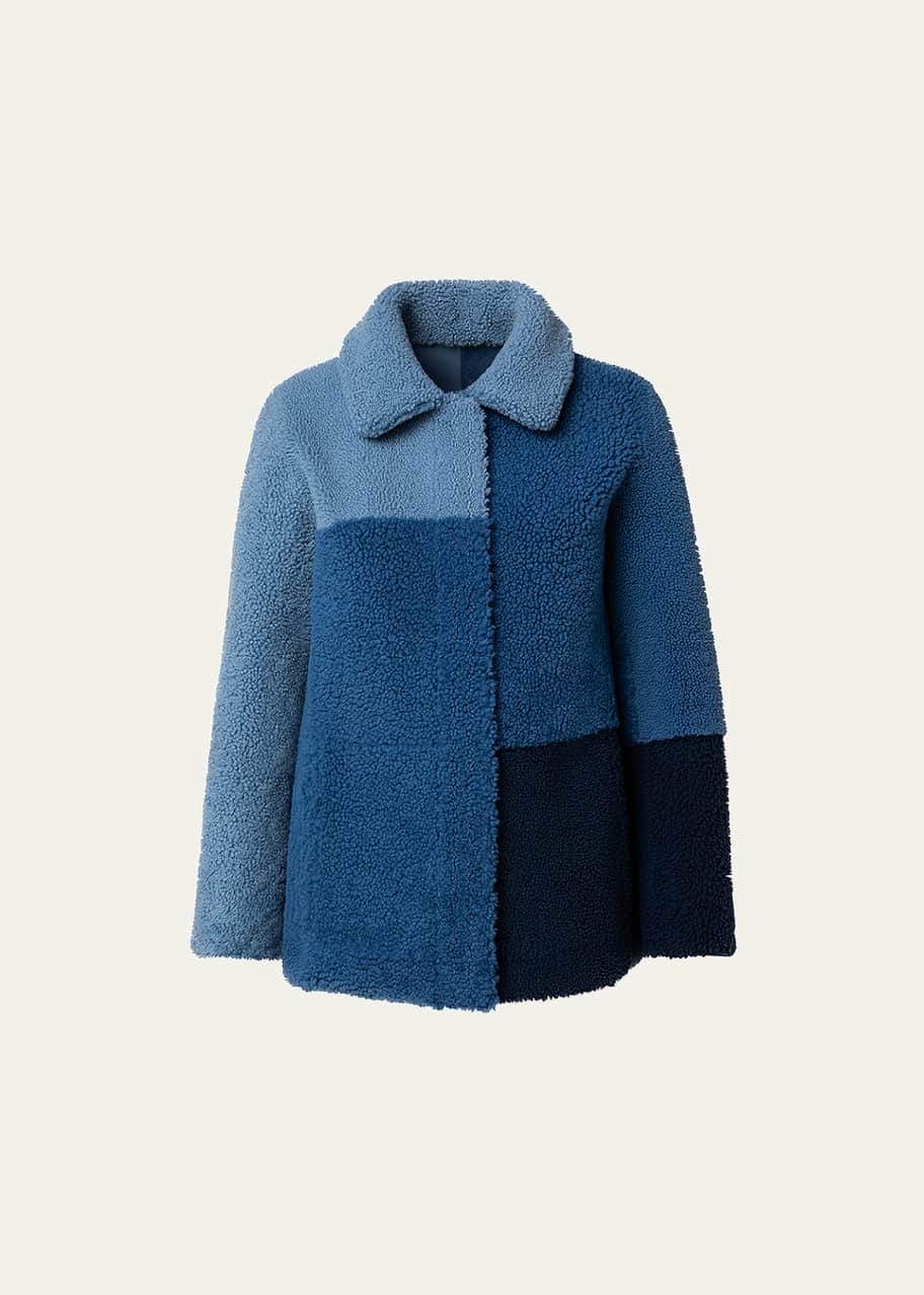 Akris punto Colorblock Reversible Lamb Shearling Jacket - Bergdorf Goodman