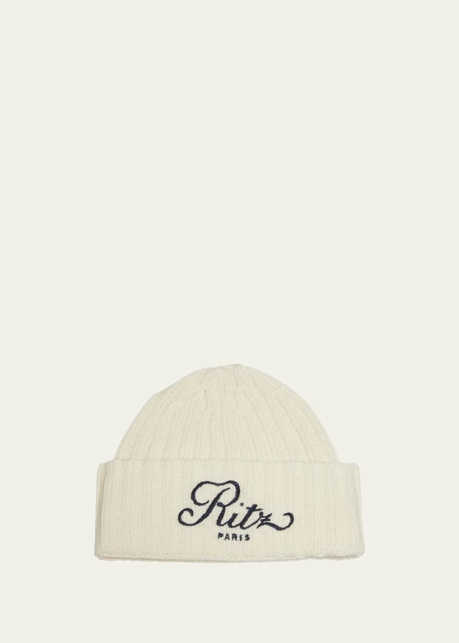 FRAME x Ritz Paris FRAME x Ritz Paris Embroidered Cable-Knit Cashmere ...