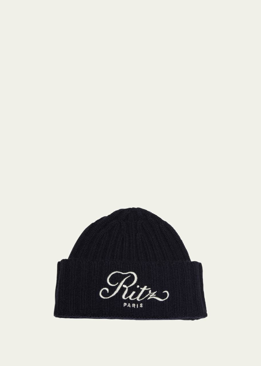 FRAME x Ritz Paris FRAME x Ritz Paris Embroidered Cable-Knit Cashmere ...