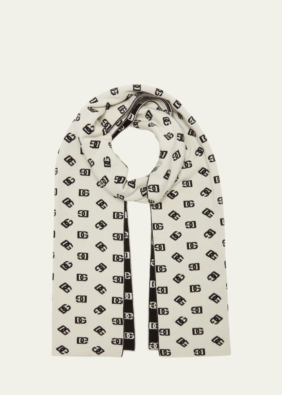 Dolce&Gabbana Men's Cashmere-Wool Double-Face Monogram Scarf - Bergdorf ...