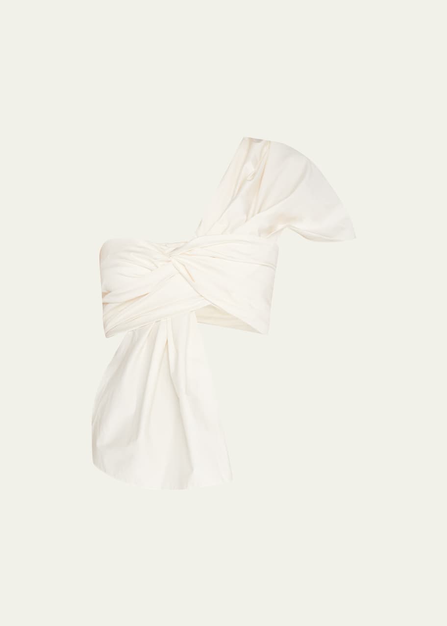 Johanna Ortiz Upolu Front-Twist Draped Crop Top - Bergdorf Goodman