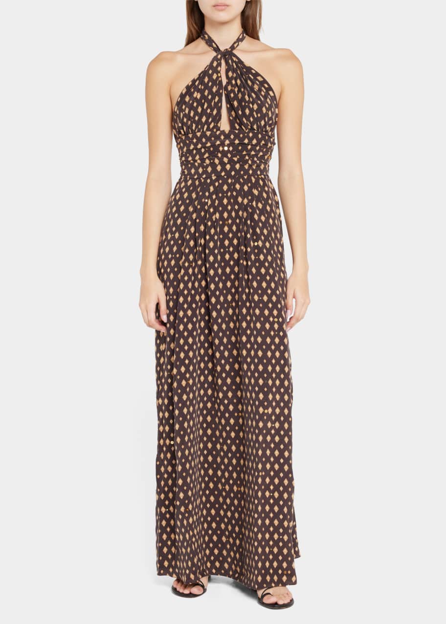 palm tree pattern dress