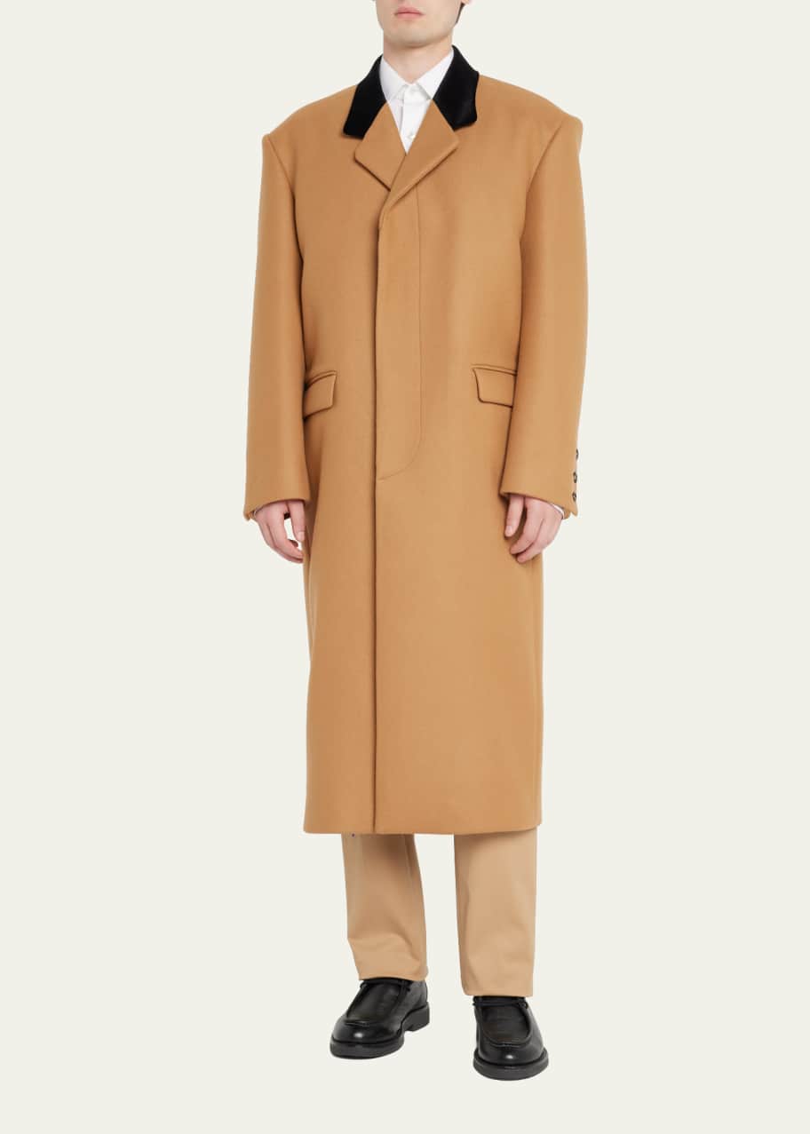 Marni Men's Chesterfield Velvet-Collar Overcoat - Bergdorf Goodman