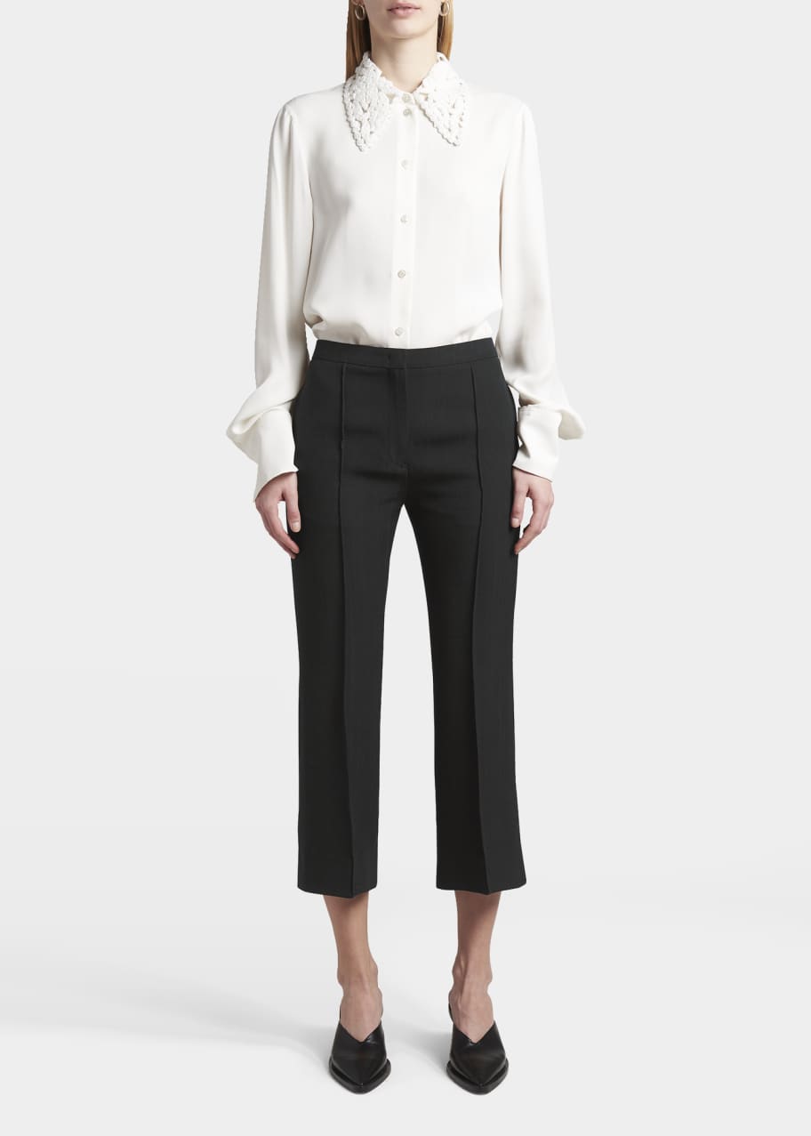 Jil Sander Pinch Seam Straight-Leg Ankle Trousers - Bergdorf Goodman