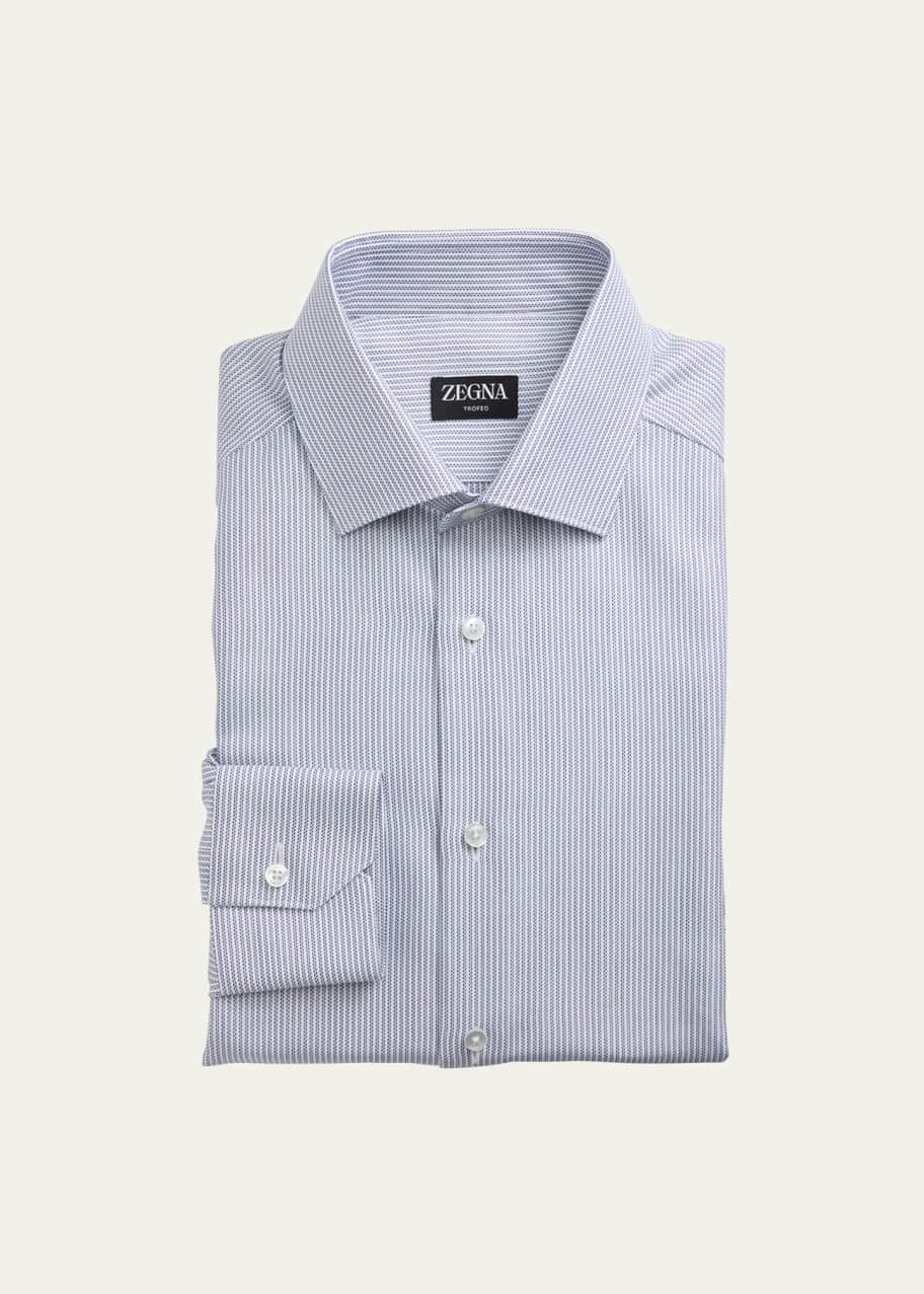 ZEGNA Men's Mini Stripe Dress Shirt - Bergdorf Goodman