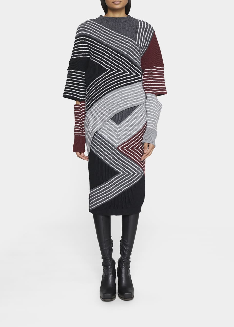 Stella McCartney Stella By Stella Striped Patchwork Knit Pullover ...