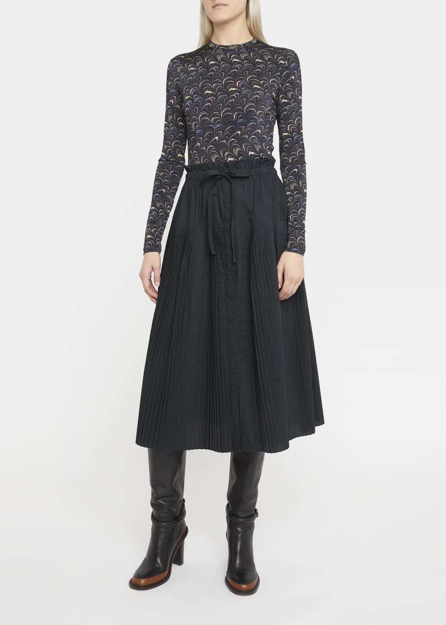 Ulla Johnson Eve Long-Sleeve Printed Jersey Top - Bergdorf Goodman