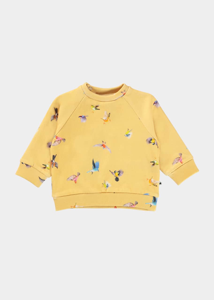 Molo Kid's Dicte Bird-Print Sweater, Size 3M-4 - Bergdorf Goodman
