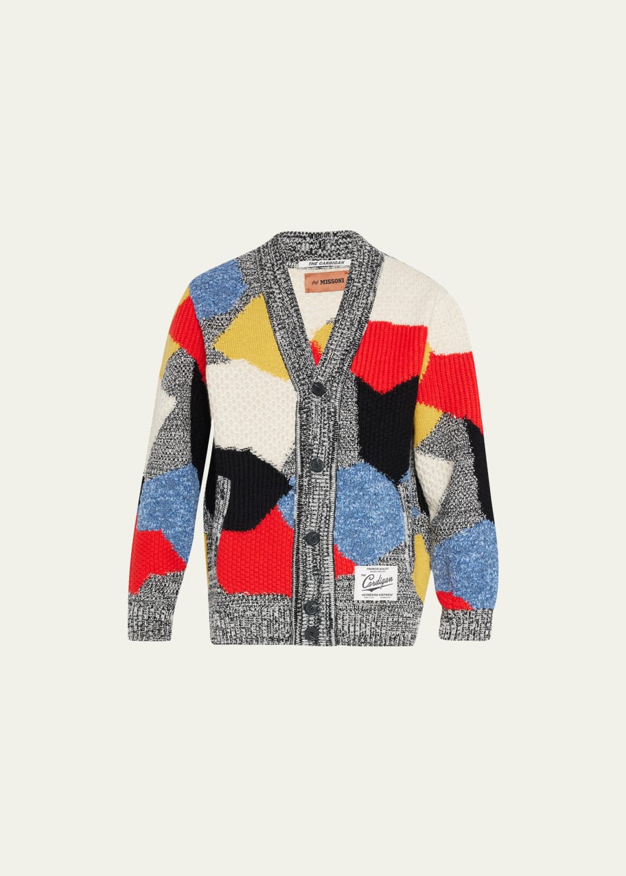 Missoni Men's Patchwork Knit Cardigan Sweater - Bergdorf Goodman