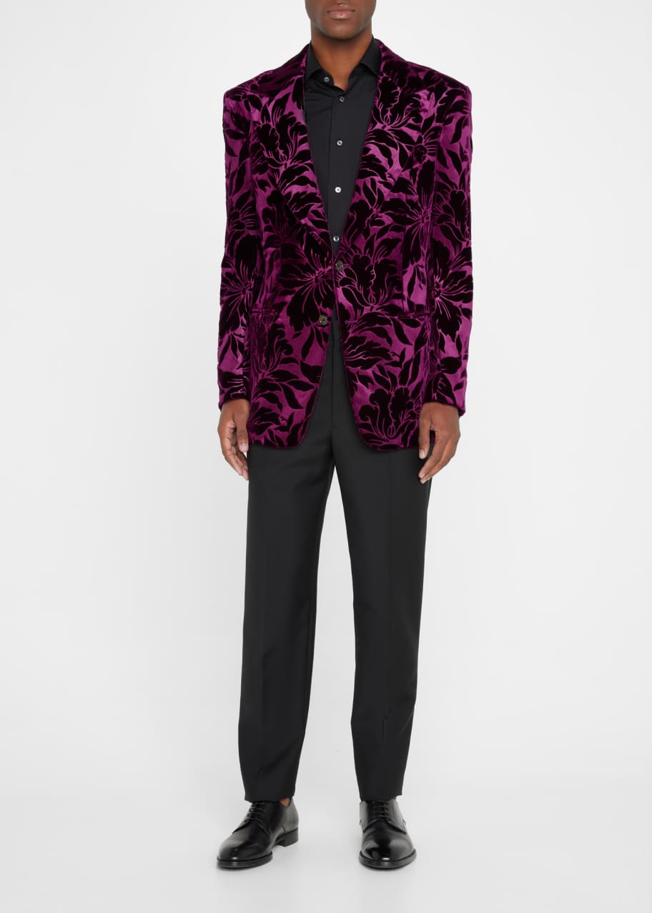 TOM FORD Men's Velvet Floral Dinner Jacket - Bergdorf Goodman