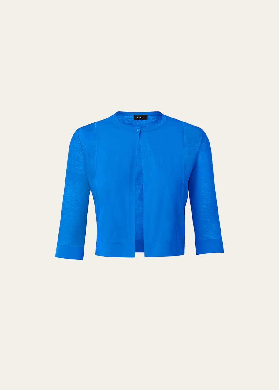 Akris Transparent Knit Crop Cardigan - Bergdorf Goodman