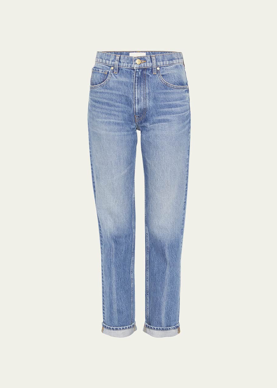 Ulla Johnson The Daphne Straight-Leg Cuffed Denim Jeans - Bergdorf Goodman