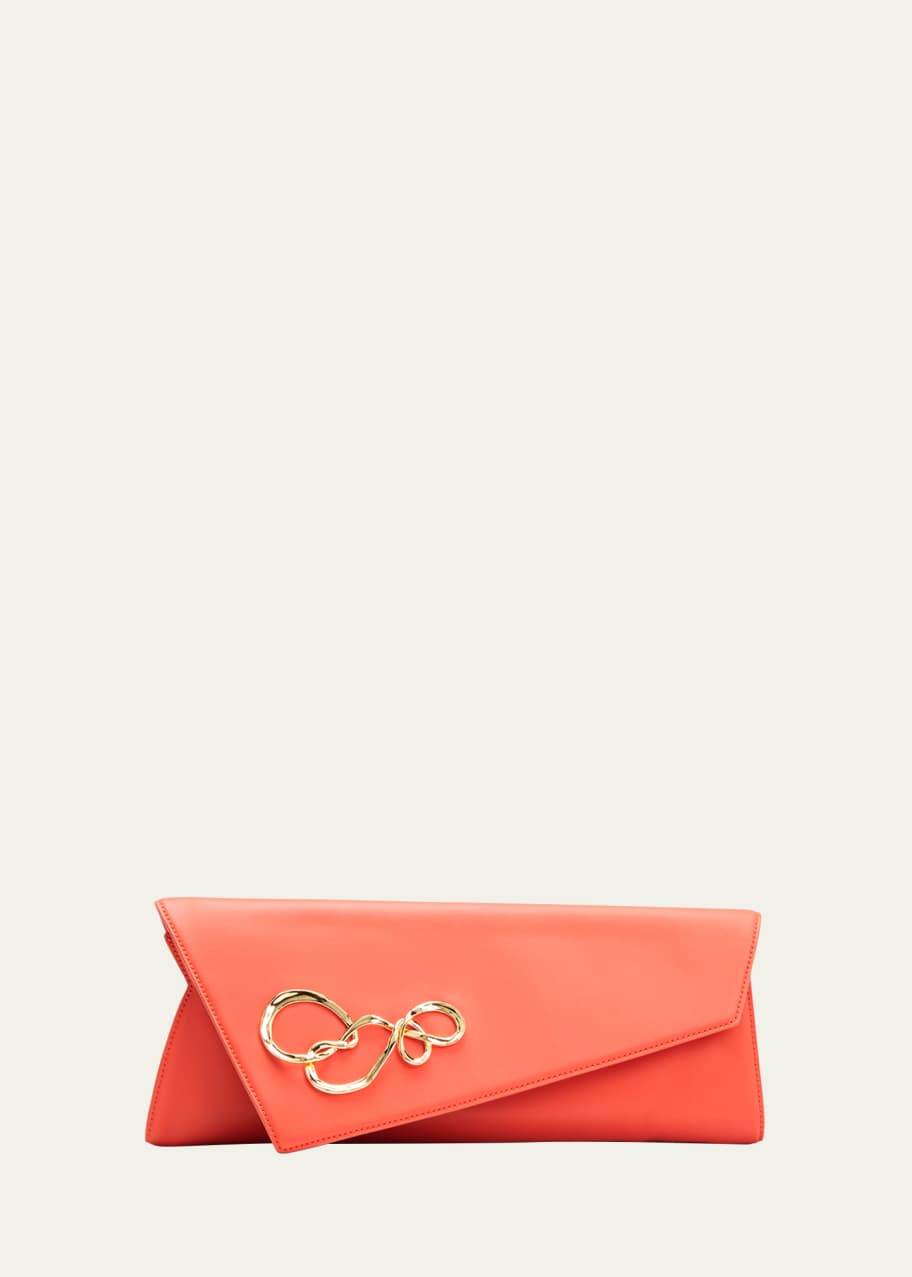 Alexis Bittar Twisted Angular Flap Leather Clutch Bag - Bergdorf Goodman