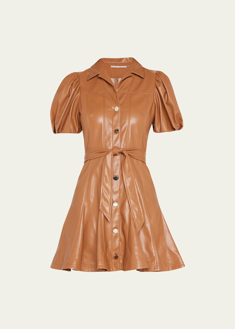 Alice + Olivia Ofra Vegan Leather Mini Dress - Bergdorf Goodman