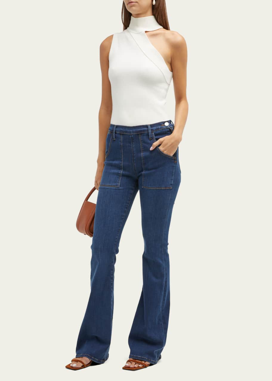 FRAME Le Flare De Francoise Patch Pocket Jeans - Bergdorf Goodman