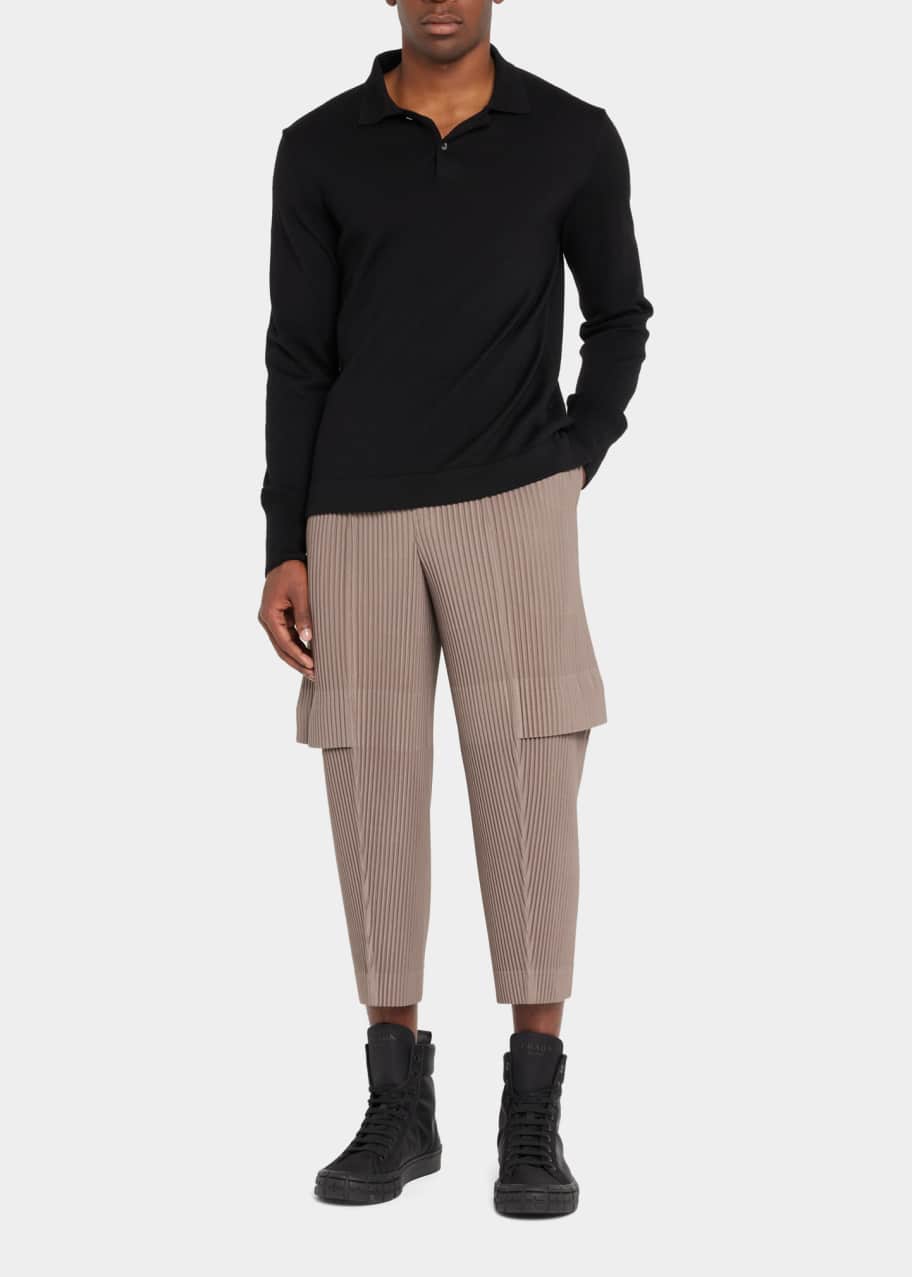 Homme Plisse Issey Miyake Men's Pleated Cargo Flap Pants - Bergdorf Goodman