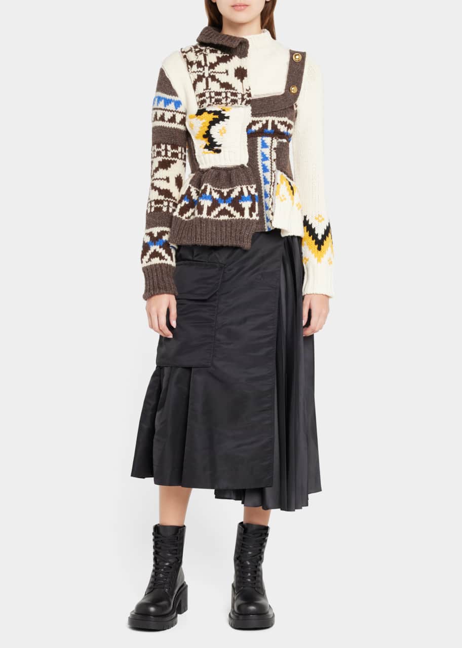 SACAI Nylon Cargo Pleat Side Midi Skirt - Bergdorf Goodman