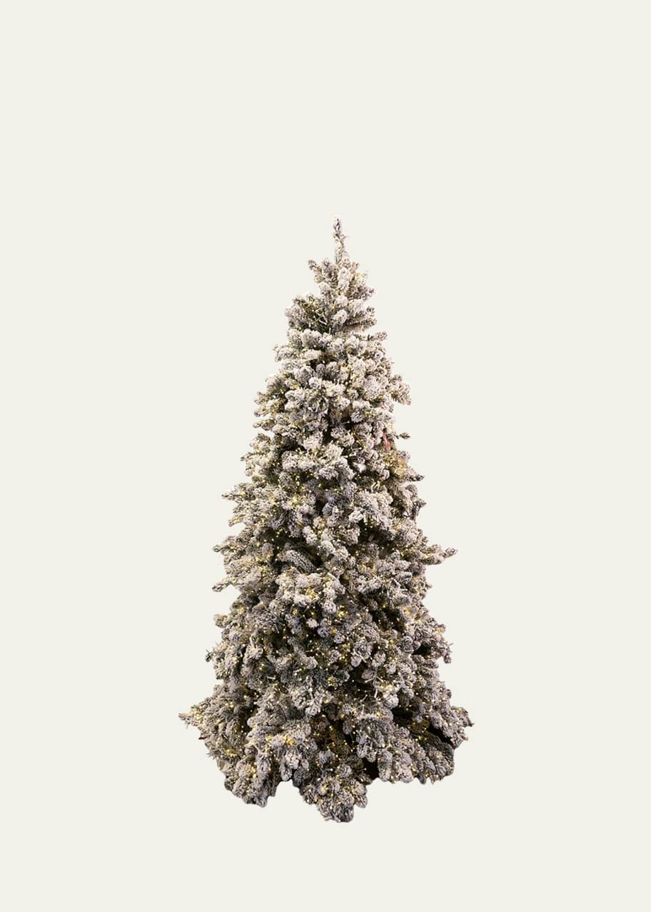 Barcana Snowy Royal Majestic Pine Pre-Lit Christmas Tree w/ Cluster ...