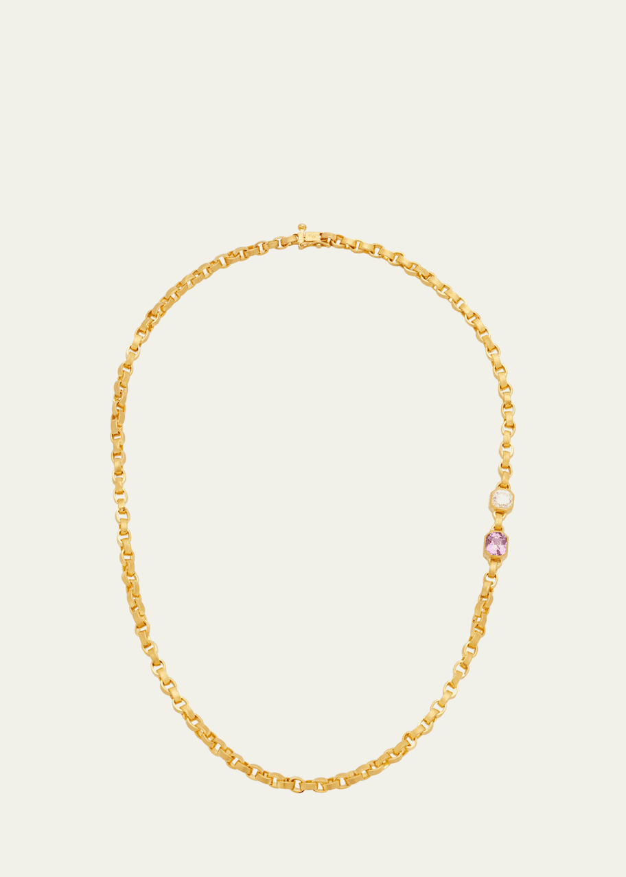 DARIUS Pink Sapphire and Diamond Signature Chain - Bergdorf Goodman