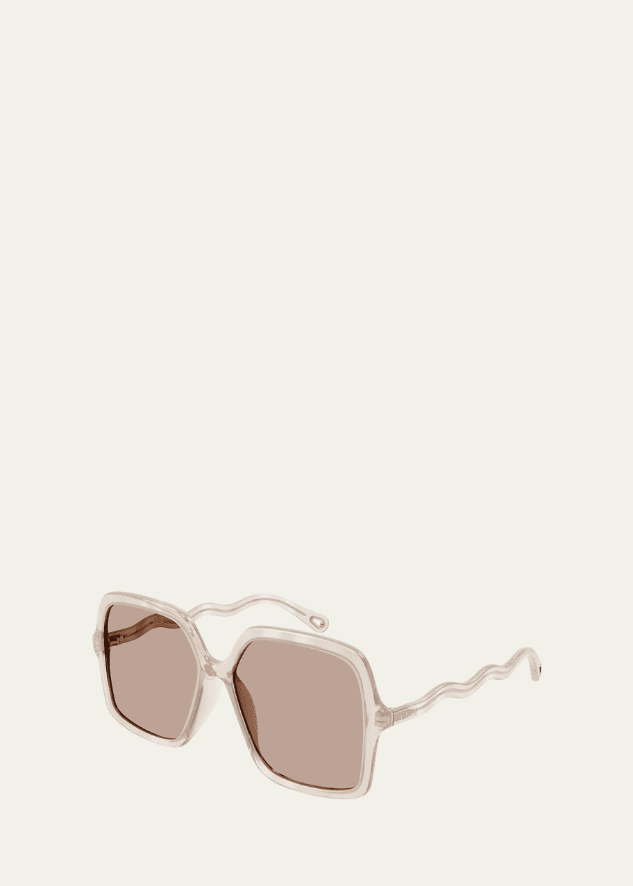 Chloe Wavy Rectangle Acetate Sunglasses - Bergdorf Goodman