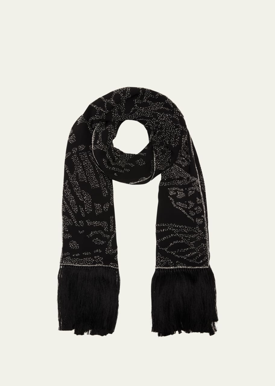 Dries Van Noten Fly Embellished Fringe-Trim Scarf - Bergdorf Goodman
