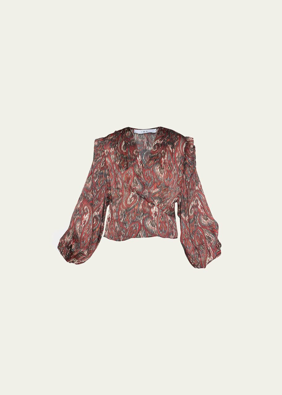 Iro Zarfi Printed Long-Sleeve Blouse - Bergdorf Goodman