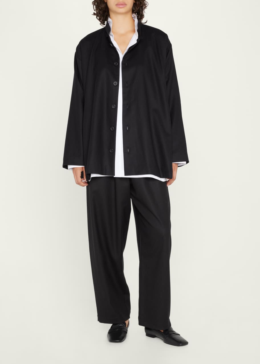 Eskandar Side Panel Jacket w/ Mandarin Collar (Long Length) - Bergdorf ...