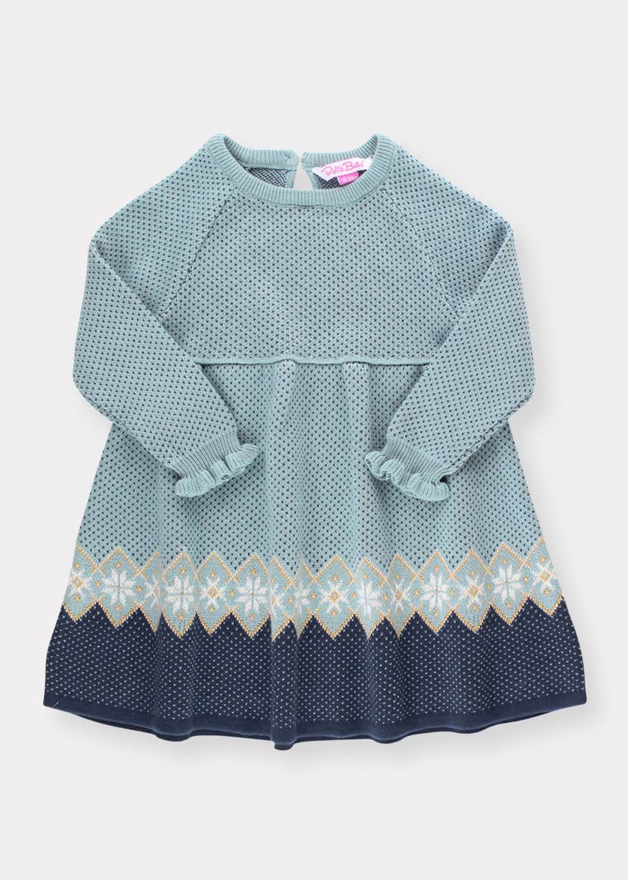 RuffleButts Girl's Fair Isle Cotton Dress, Size 3M-8 - Bergdorf Goodman