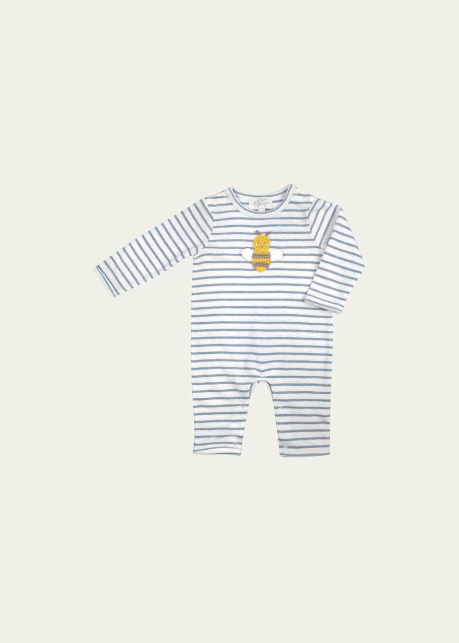 Albetta Kid's Striped Bee Applique Romper, Size Newborn-12M - Bergdorf ...