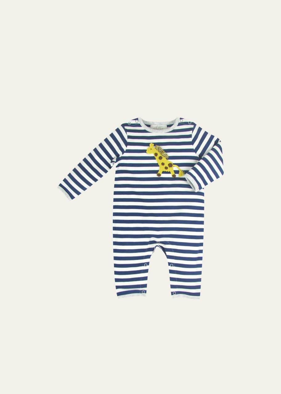 Albetta Kid's Striped Giraffe Applique Coverall, Size Newborn-12M ...
