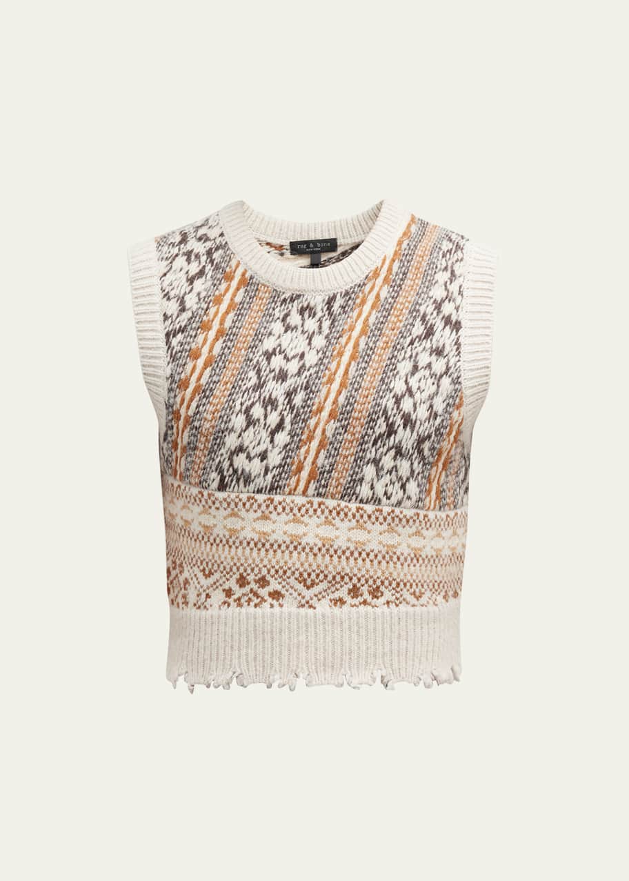 Rag & Bone Hollis Cropped Patchwork Sweater Vest - Bergdorf Goodman
