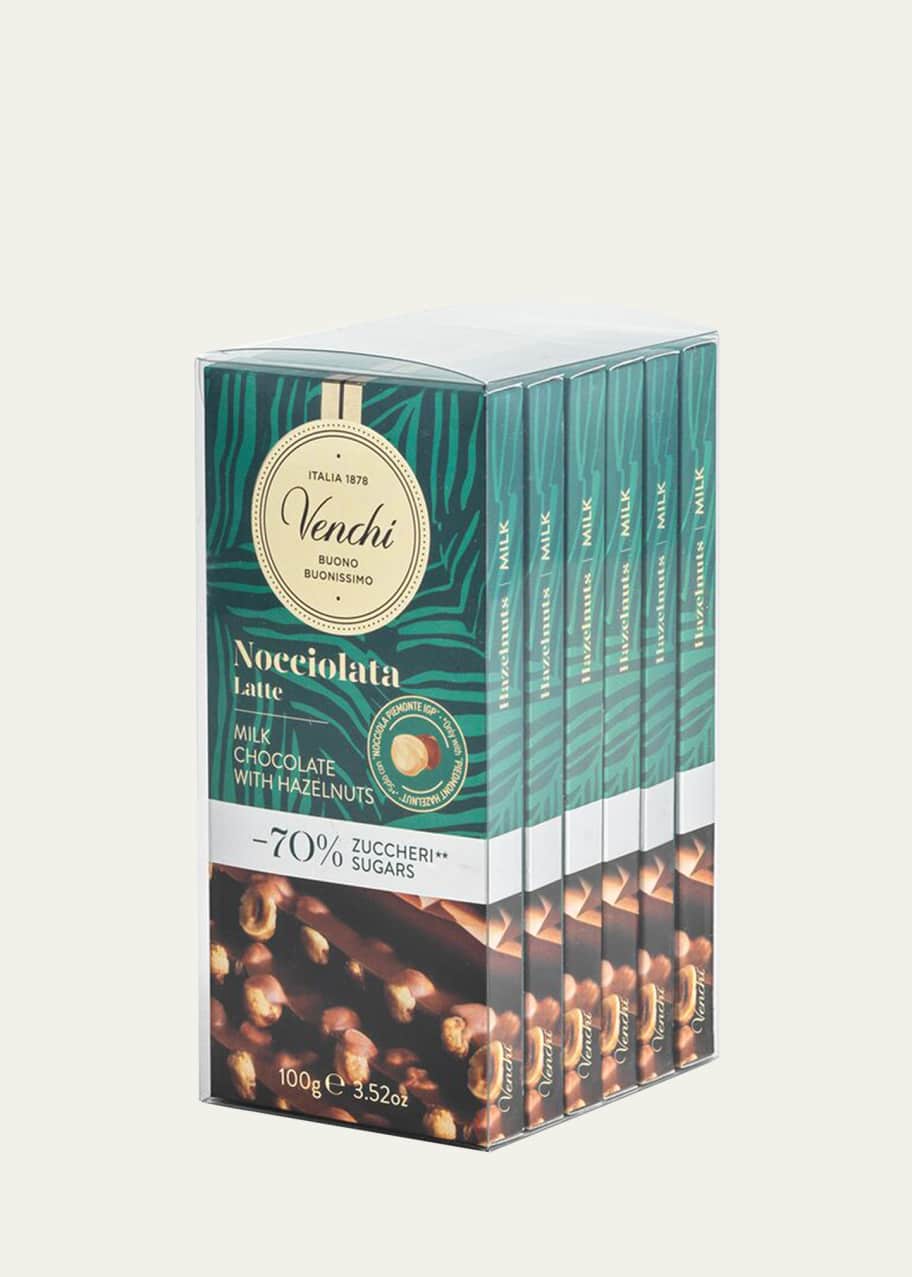 Venchi Case of Assorted Less Sugar Milk Chocolate Hazelnut Bars, 6 ...