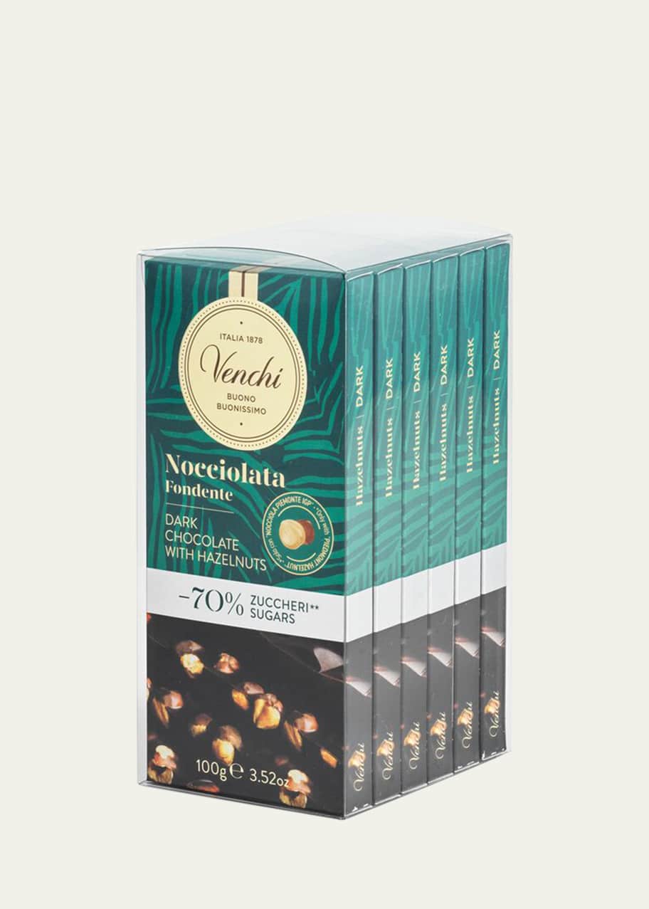 Venchi Case of Assorted Less Sugar Dark Chocolate Hazelnut Bars, 6 ...