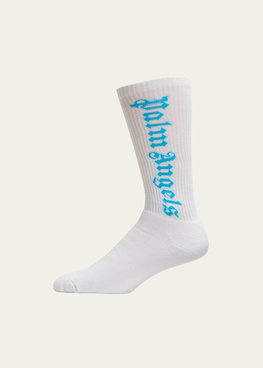Palm Angels Men's Classic Logo Crew Socks - Bergdorf Goodman