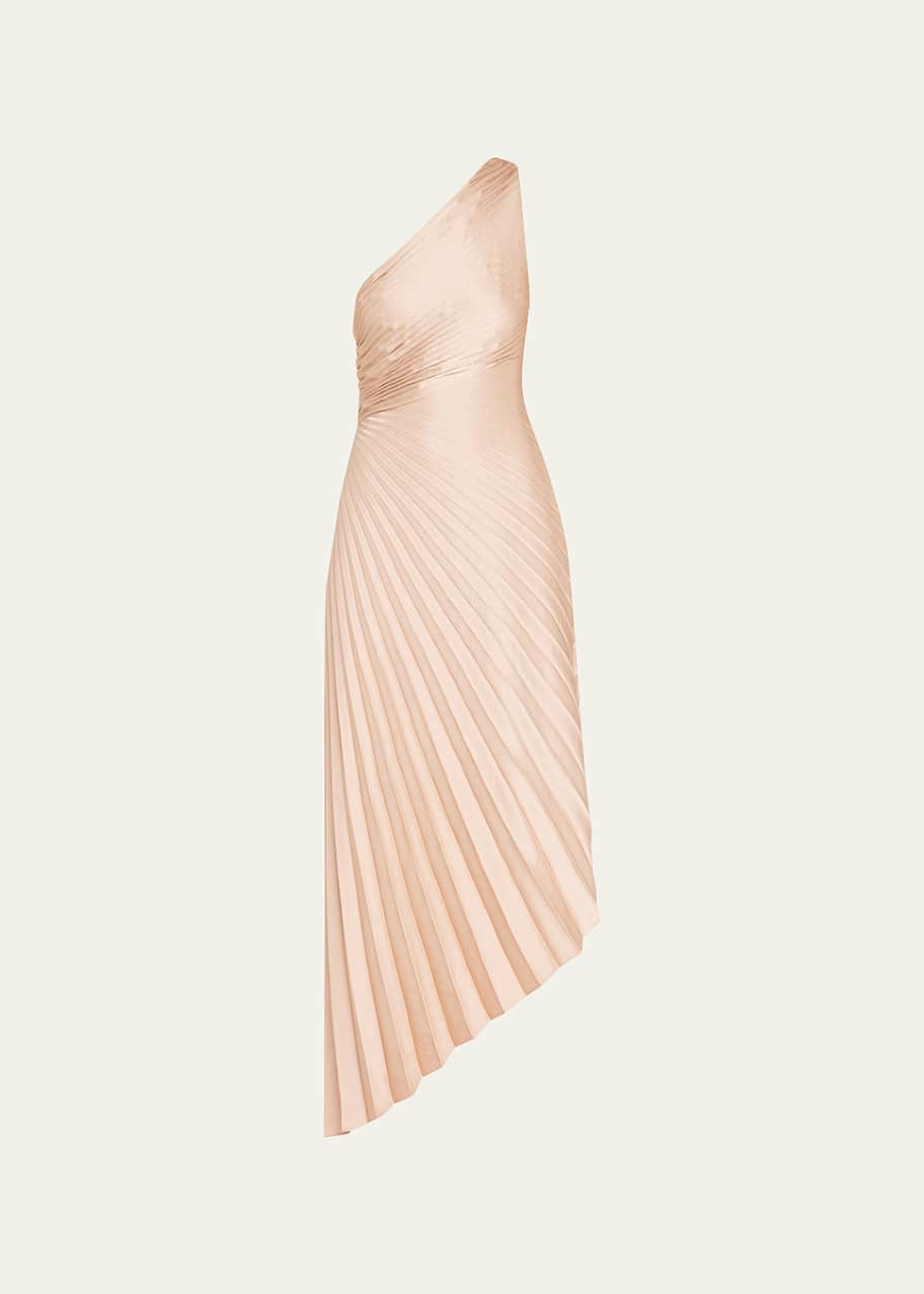 A.L.C. Delfine Pleated One-Shoulder Midi Dress - Bergdorf Goodman
