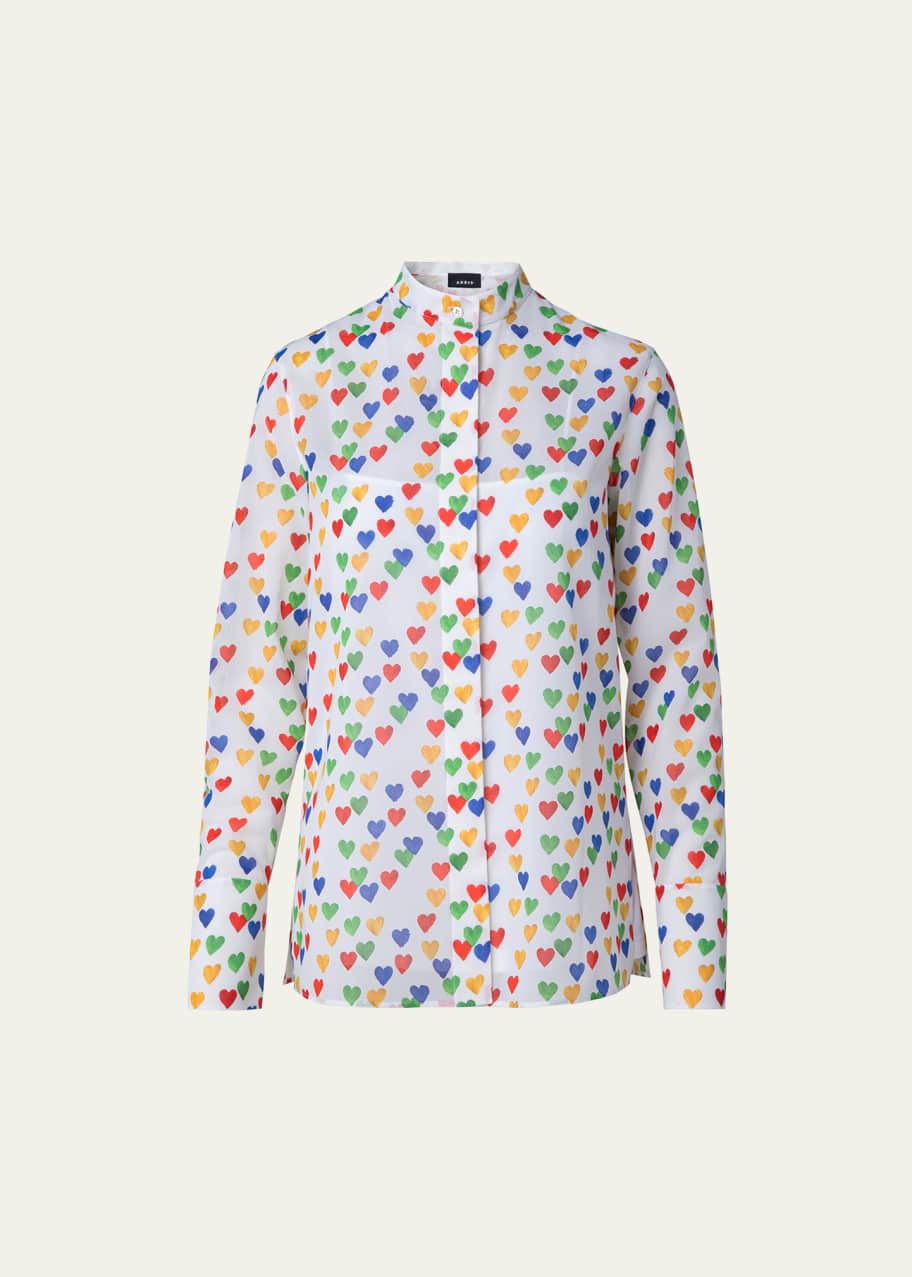 heart pattern blouse