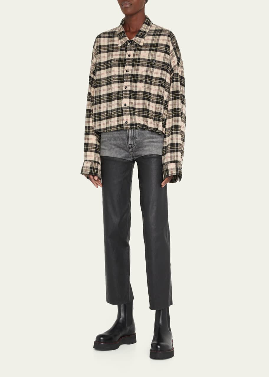 R13 Plaid Gathered Hem Shirt - Bergdorf Goodman