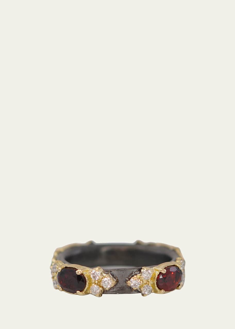 Armenta Diamond and Garnet Scroll Stack Band - Bergdorf Goodman
