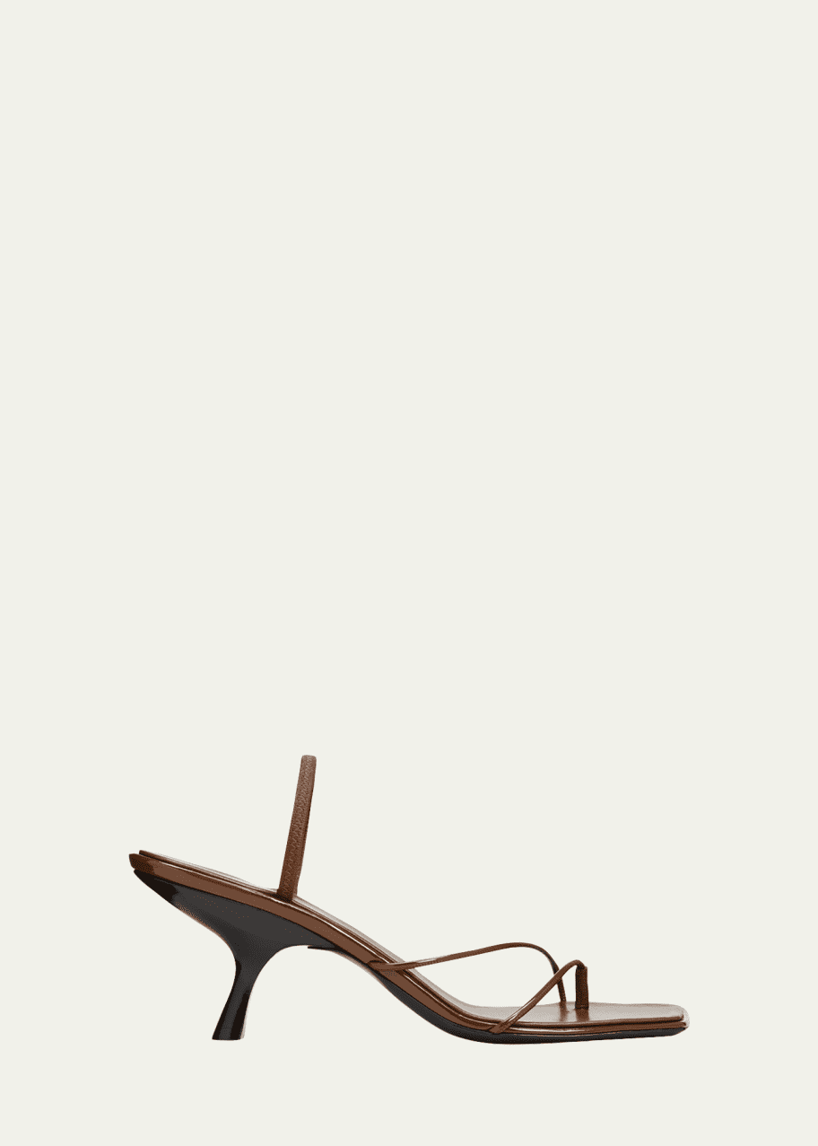 THE ROW Rai Patent Leather Strappy Kitten-Heel Sandals - Bergdorf Goodman