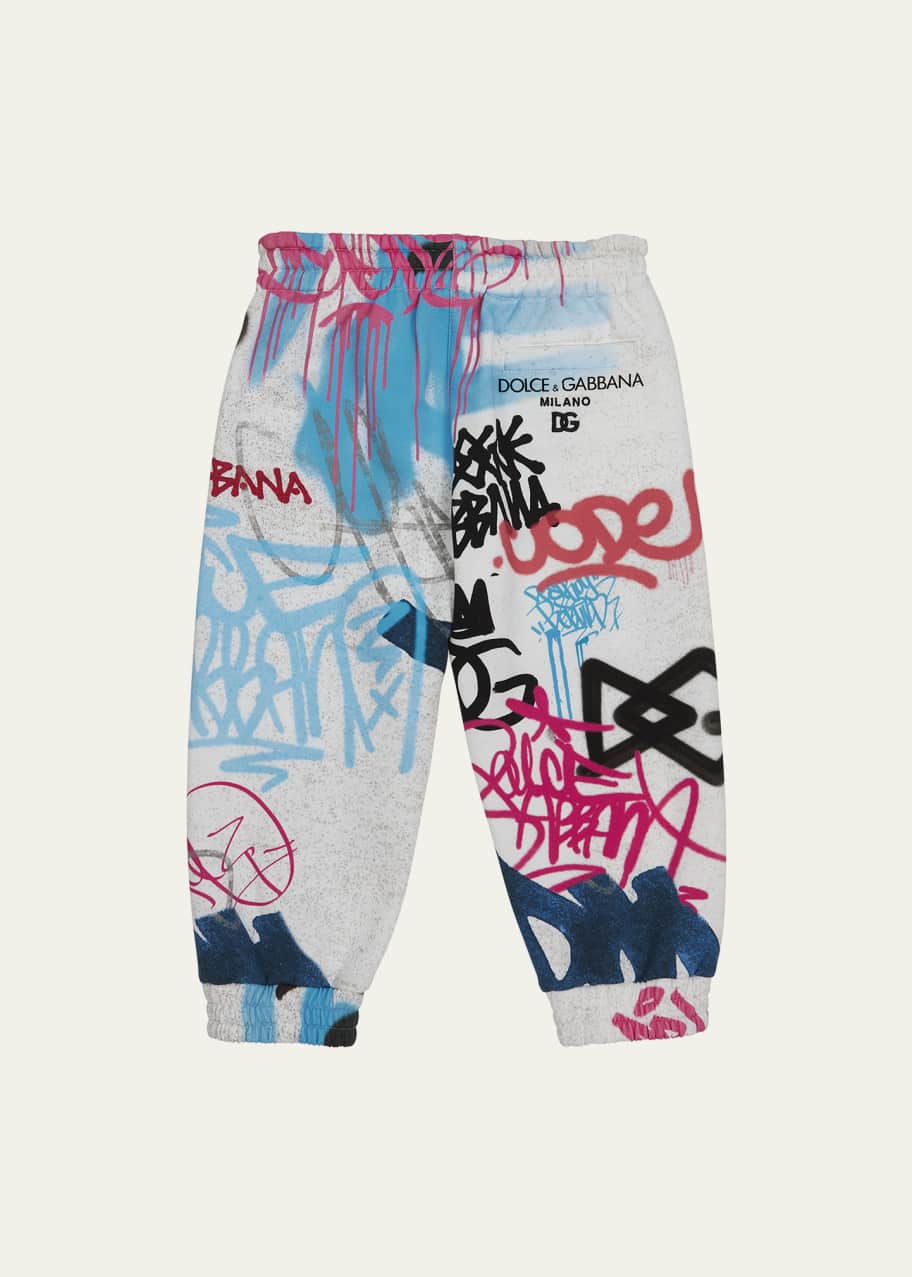 Dolce&Gabbana Boy's Graffiti-Print Sweatpants, Size 8-12 - Bergdorf Goodman