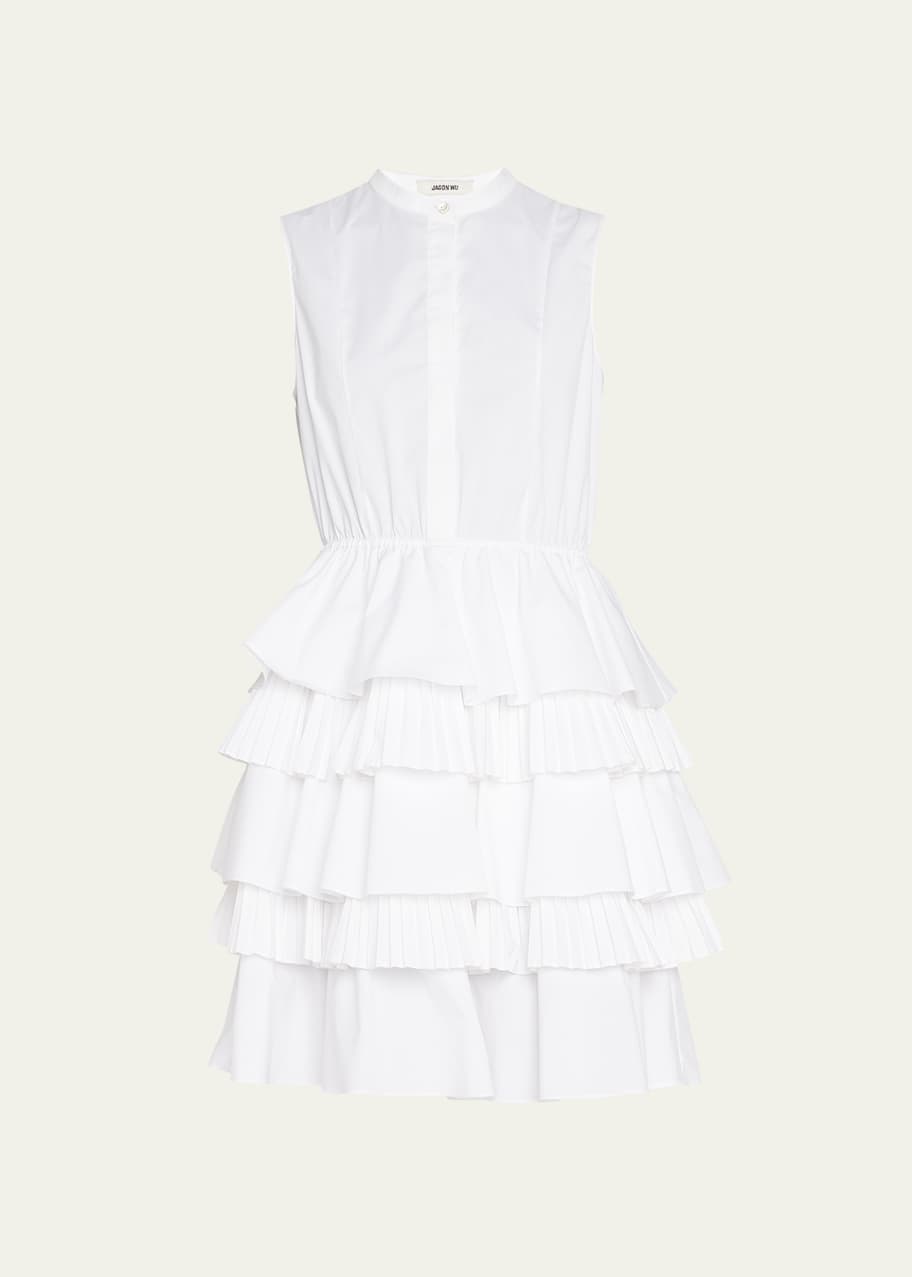 Jason Wu Ruffle Tiered Poplin Mini Dress - Bergdorf Goodman