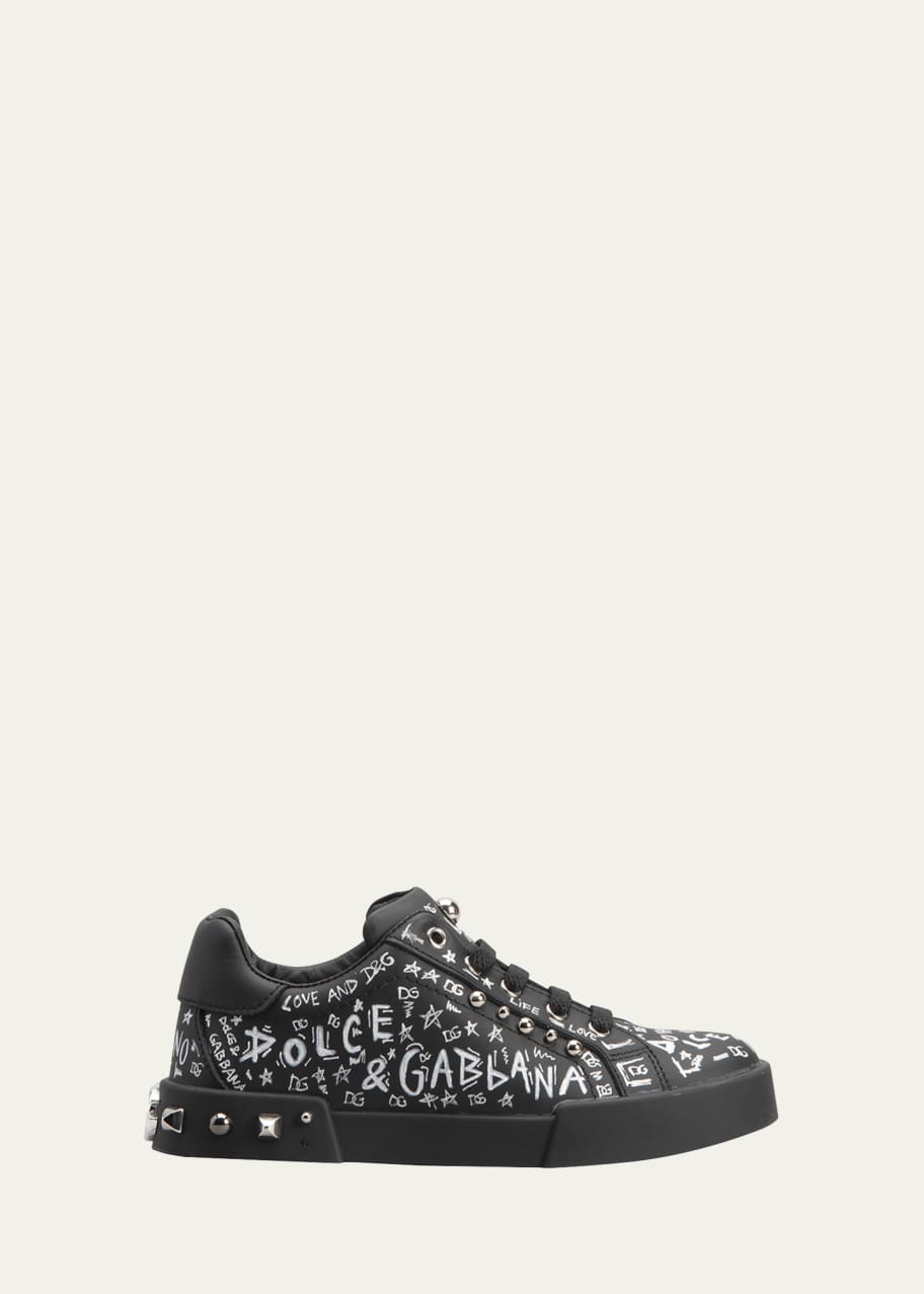 Dolce&Gabbana Kid's Logo Studded Low-Top Sneakers - Bergdorf Goodman