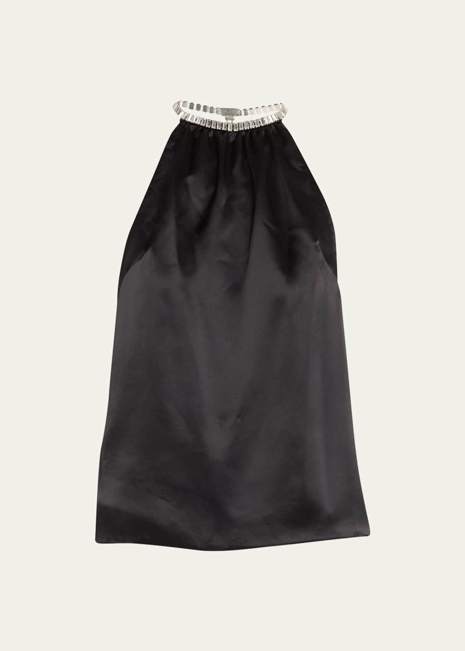 Retrofete Bonnie Crystal Satin Halter Top - Bergdorf Goodman