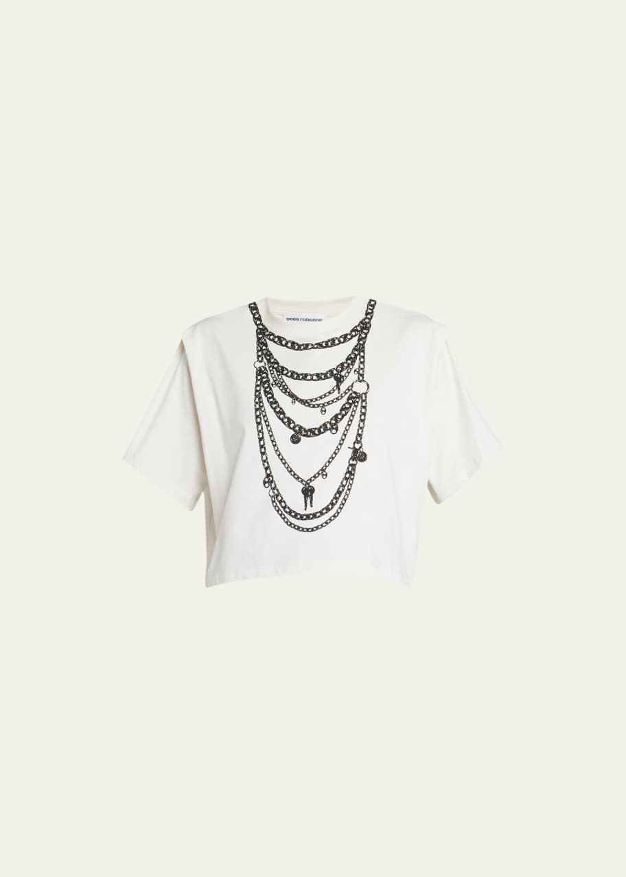 Rabanne Chain-Print Crop Top - Bergdorf Goodman