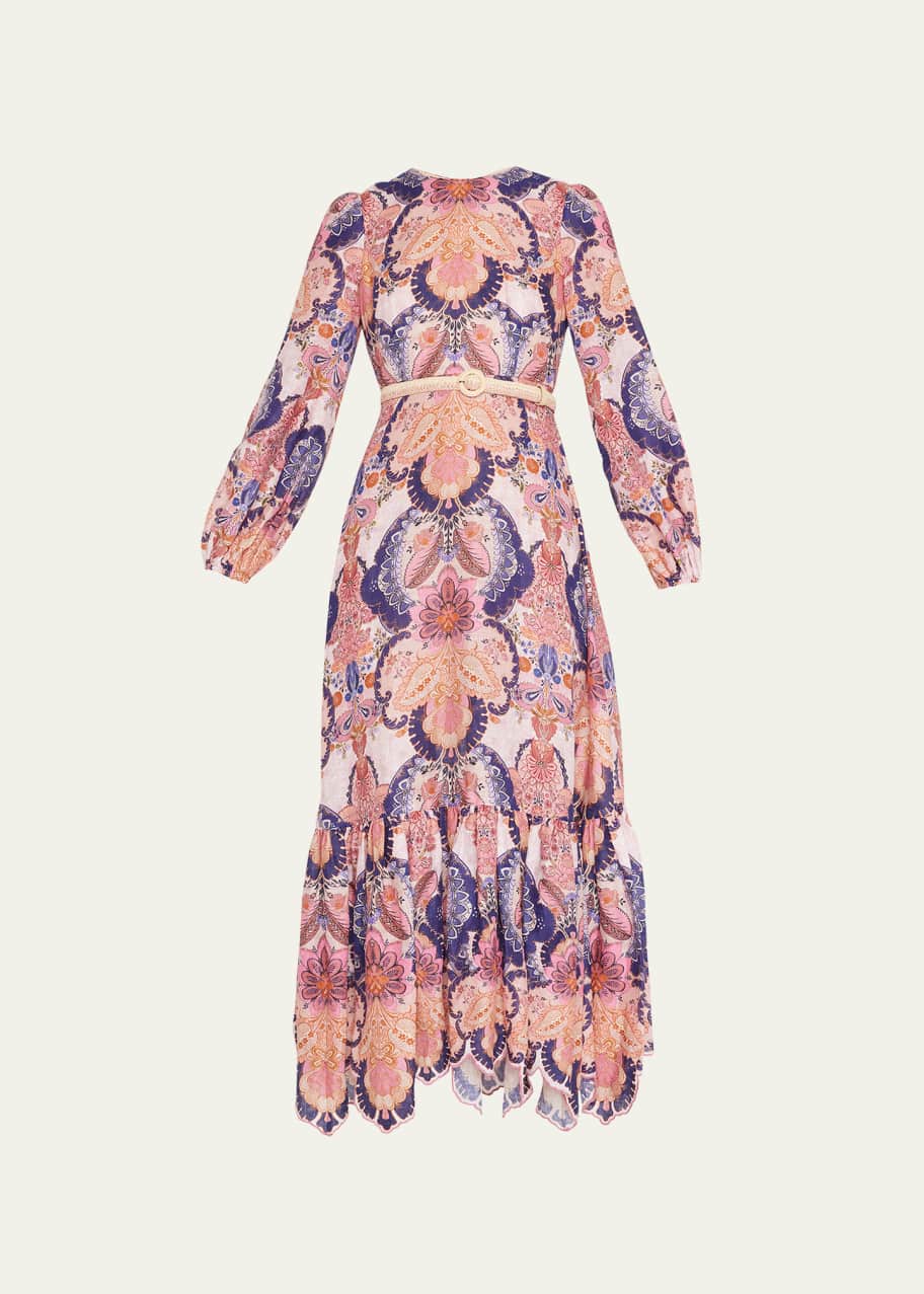 Zimmermann Laurel Long Sleeve Embroidered Midi Dress - Bergdorf Goodman