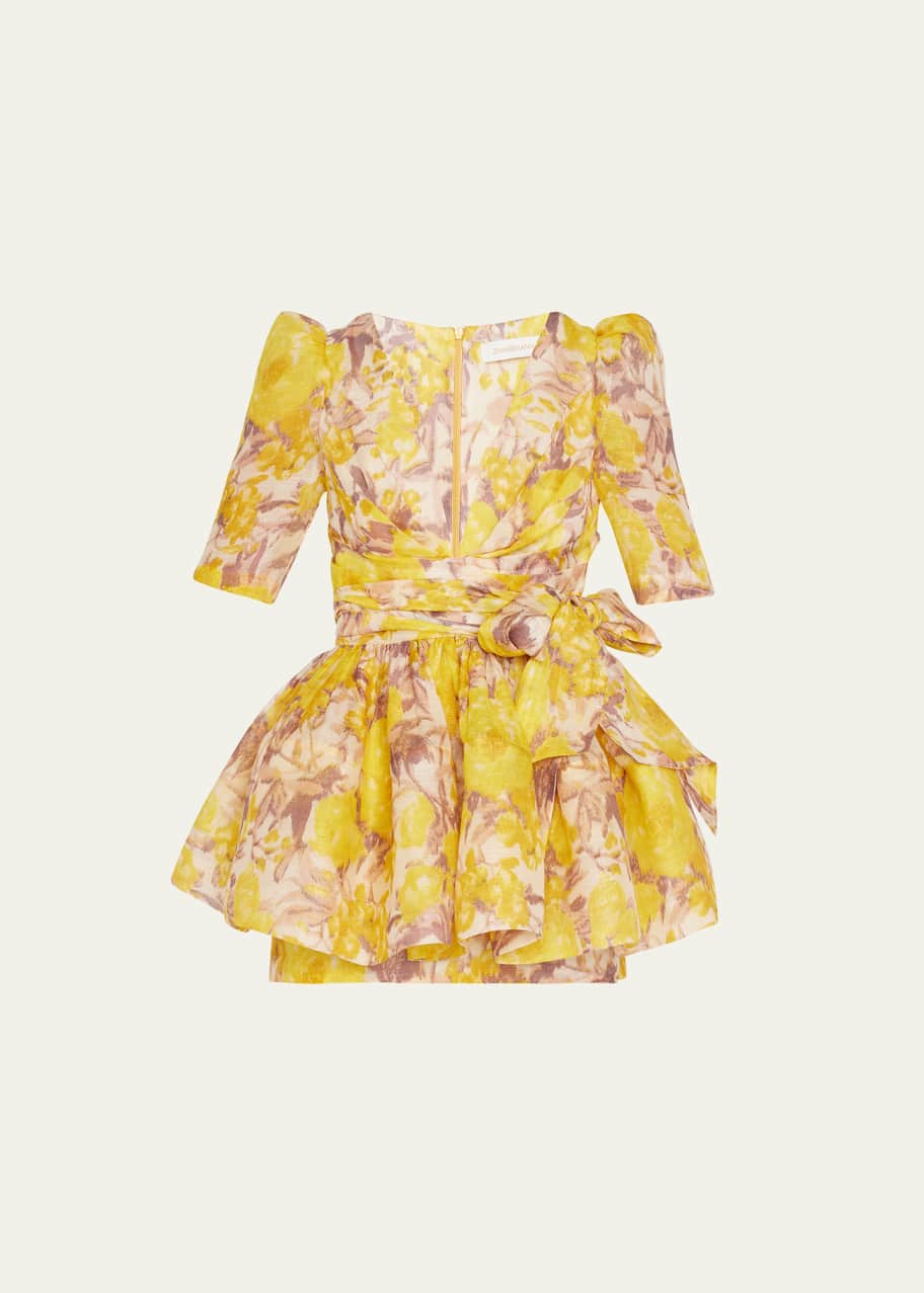 Zimmermann High Tide Floral Peplum Mini Dress - Bergdorf Goodman