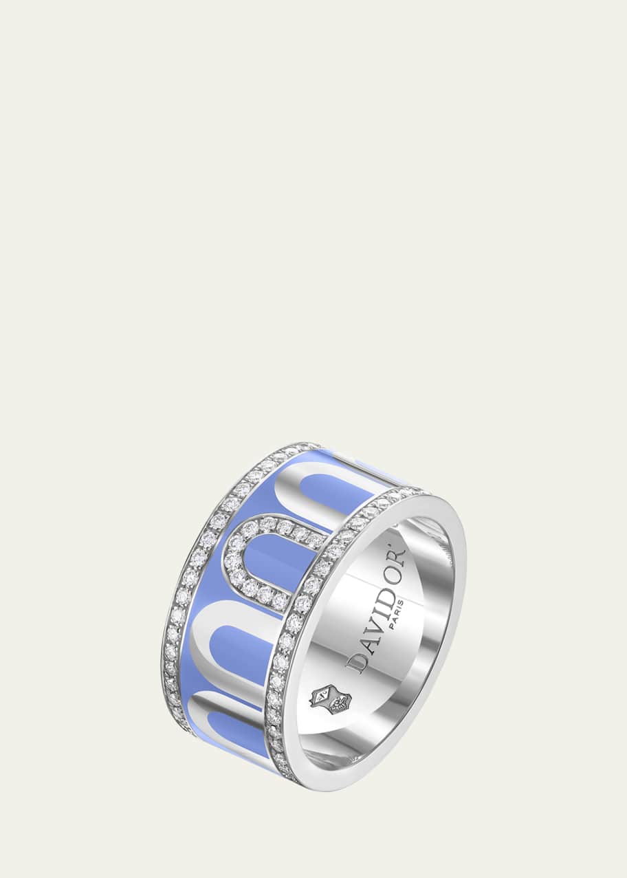 DAVIDOR White Gold Larc De Davidor Ring with Hortensia Ceramic and ...