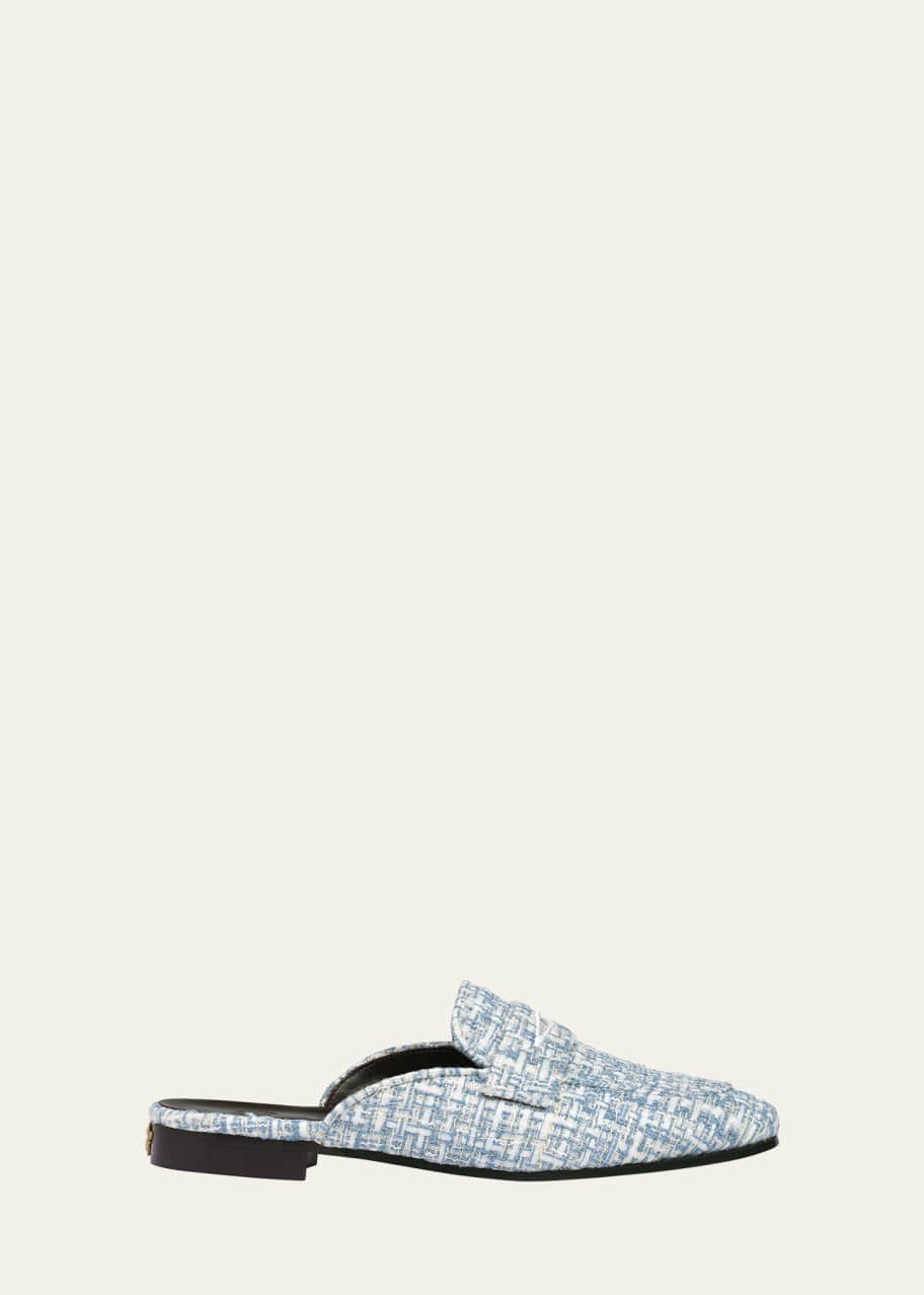 Bougeotte Tweed Tweed Penny Loafer Mules - Bergdorf Goodman